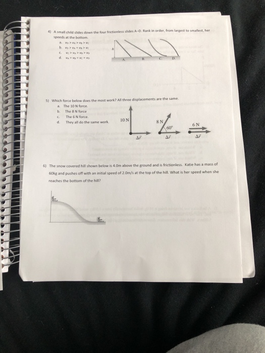 Solved: 4) A Small Child Slides Down The Four Frictionless... | Chegg.com