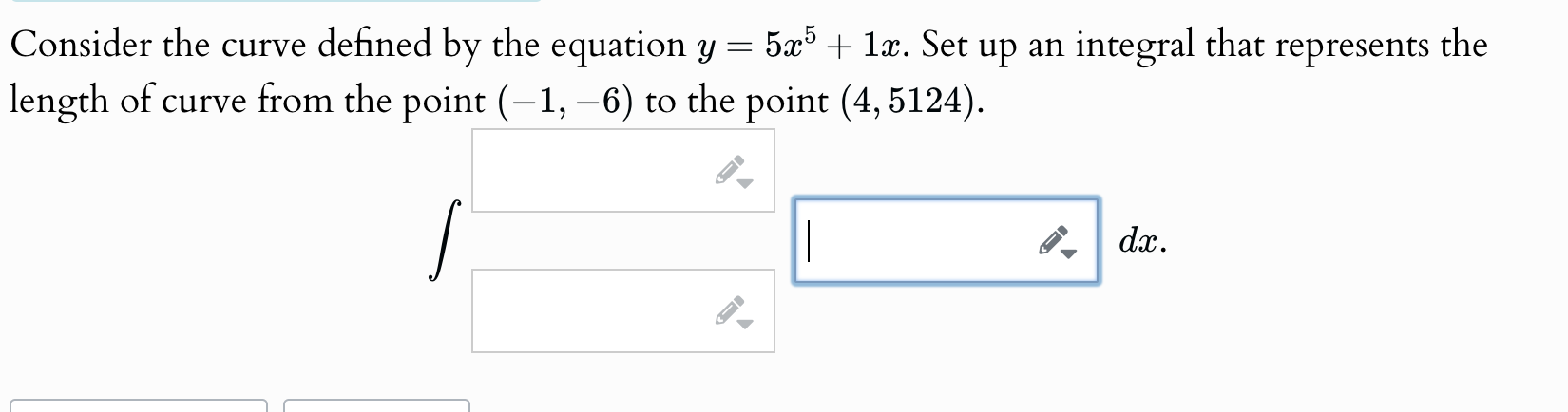 Solved Consider the curve defined by the equation y=5x5+1x. | Chegg.com