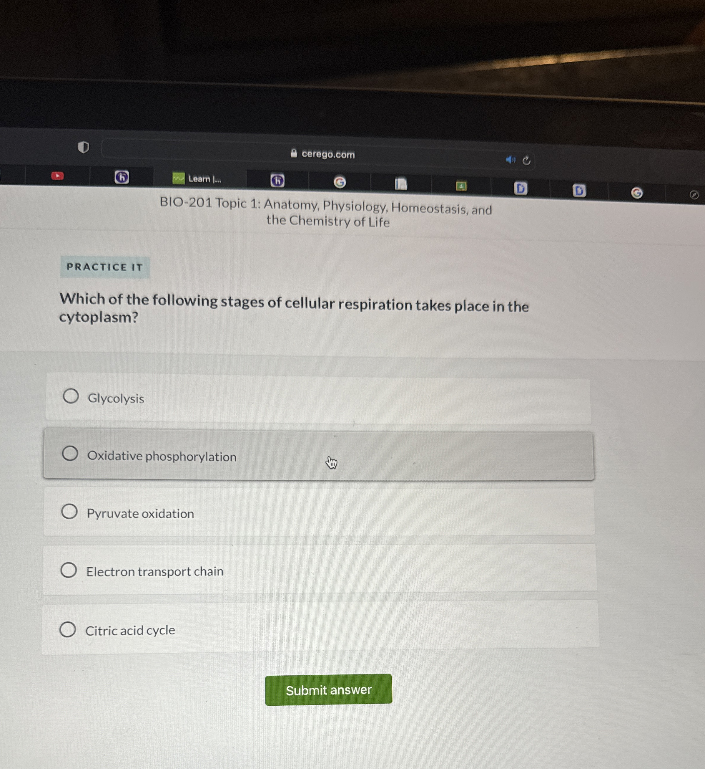 Solved cerego.comLearn I...BIO-201 ﻿Topic 1: Anatomy, | Chegg.com