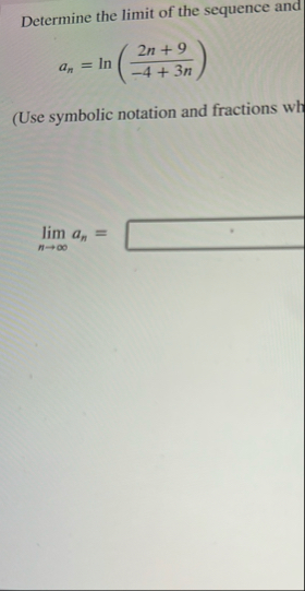 Solved Determine the limit of the sequence | Chegg.com