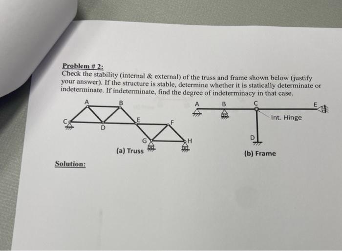 Solved Problem \# 2: Check the stability (internal \& | Chegg.com