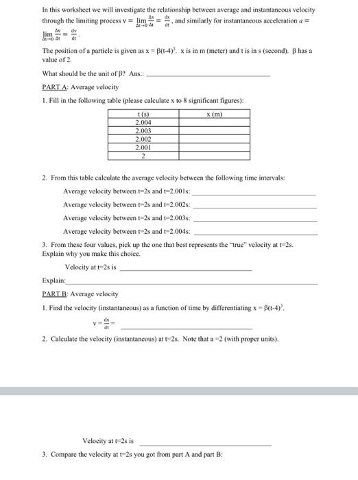 Solved In this worksheet we will investigate the | Chegg.com