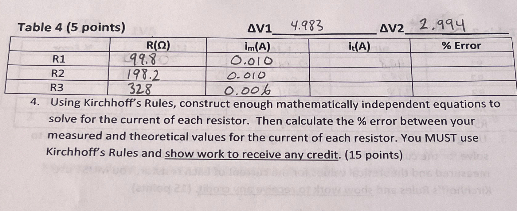 Using Kirchhoff's Rules, construct enough | Chegg.com