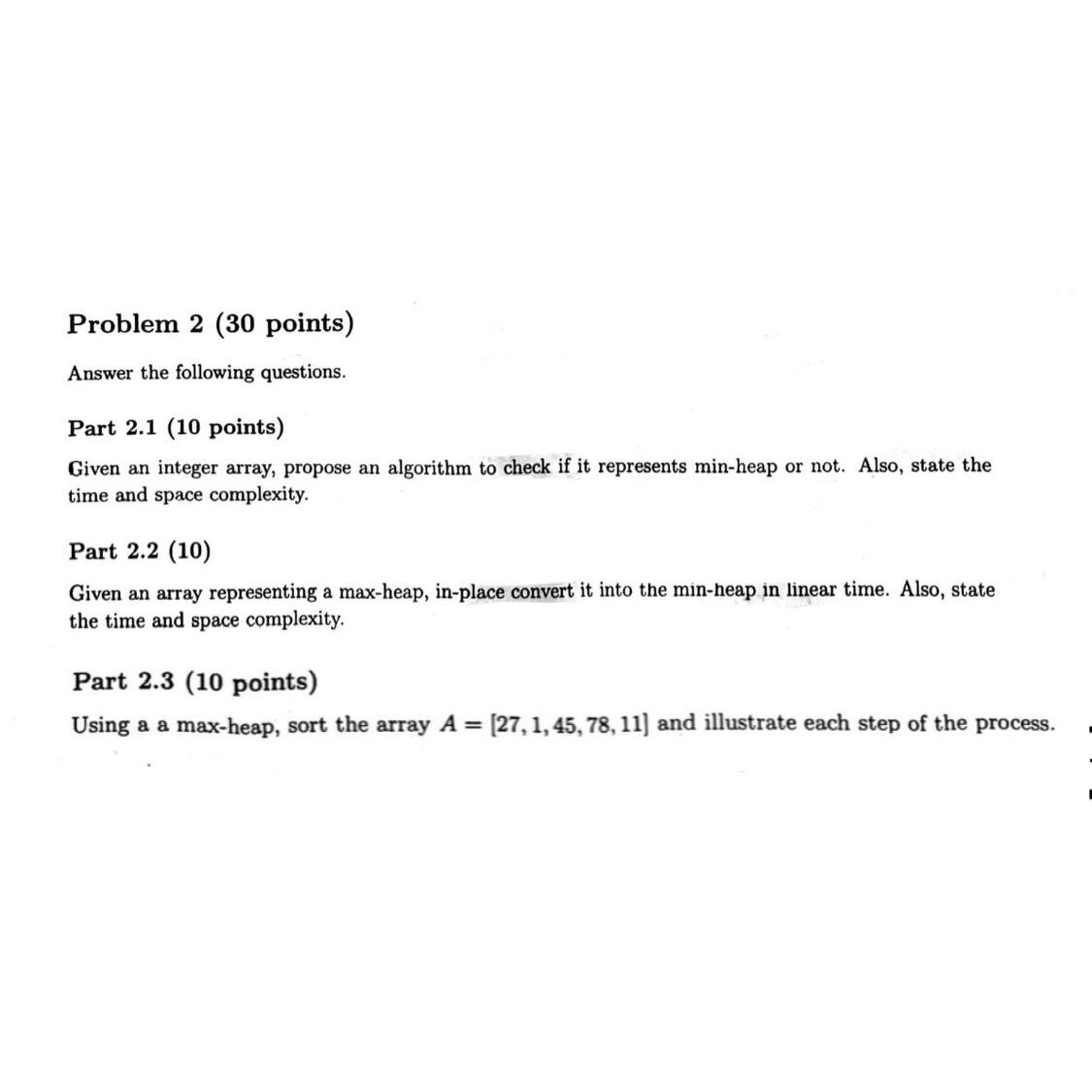 Solved Problem 2Answer the following questions.Part 2.1 | Chegg.com