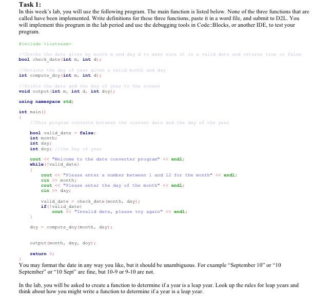Solved Task 1: In this week's lab, you will use the | Chegg.com