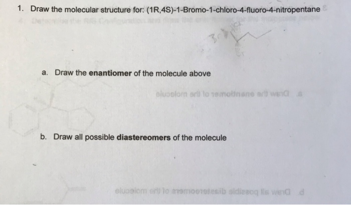 Solved 1. Draw the molecular structure for: (1R, | Chegg.com
