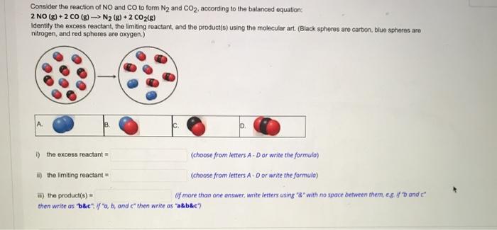 Solved Consider the reaction of NO and Co to form N2 and | Chegg.com