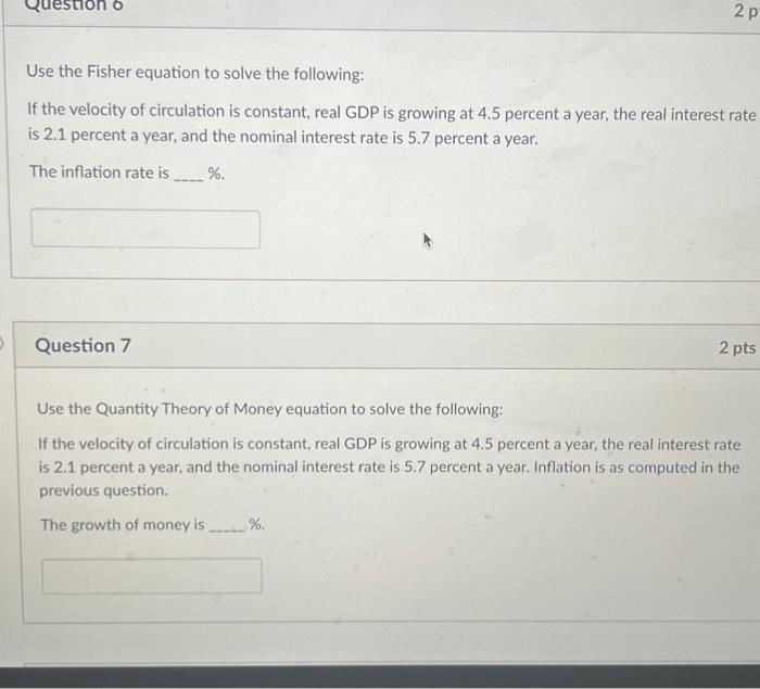 Solved Use the Fisher equation to solve the following: If | Chegg.com