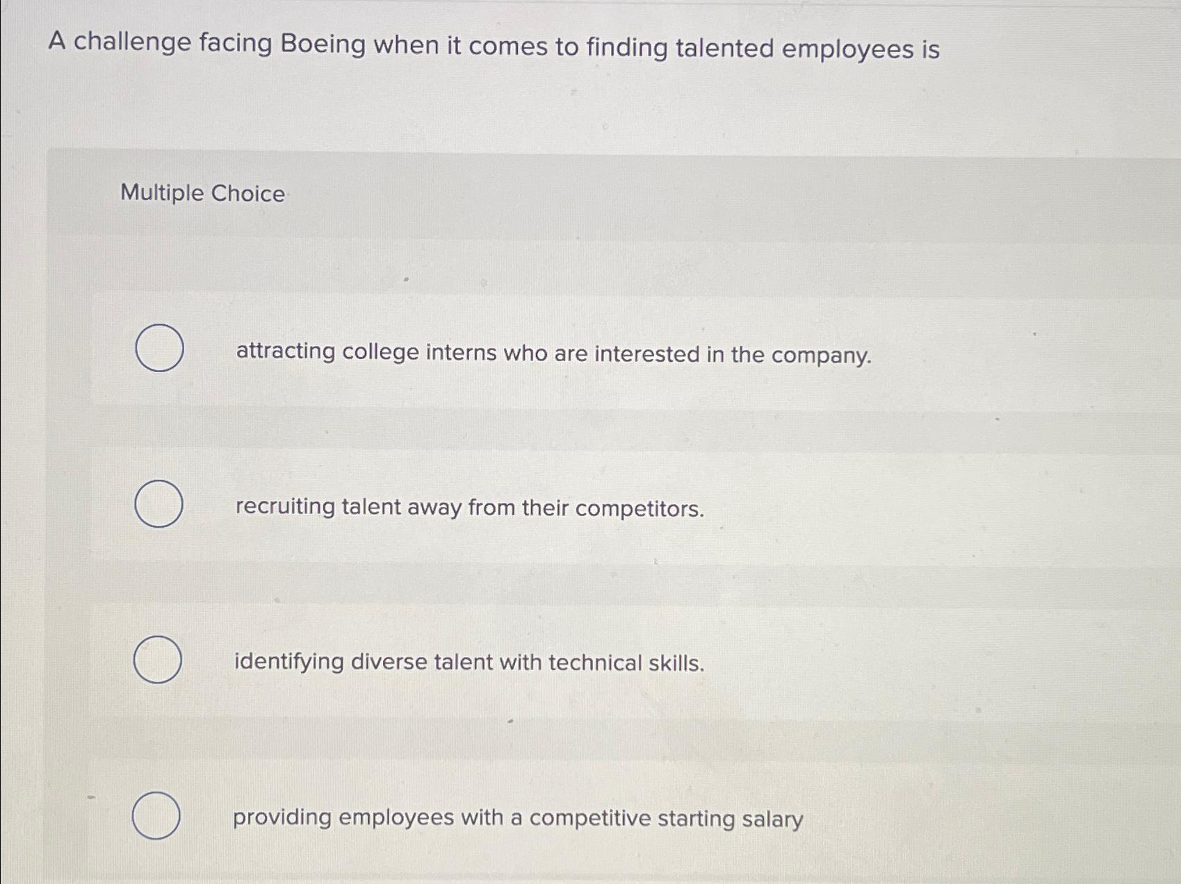 Solved A challenge facing Boeing when it comes to finding | Chegg.com