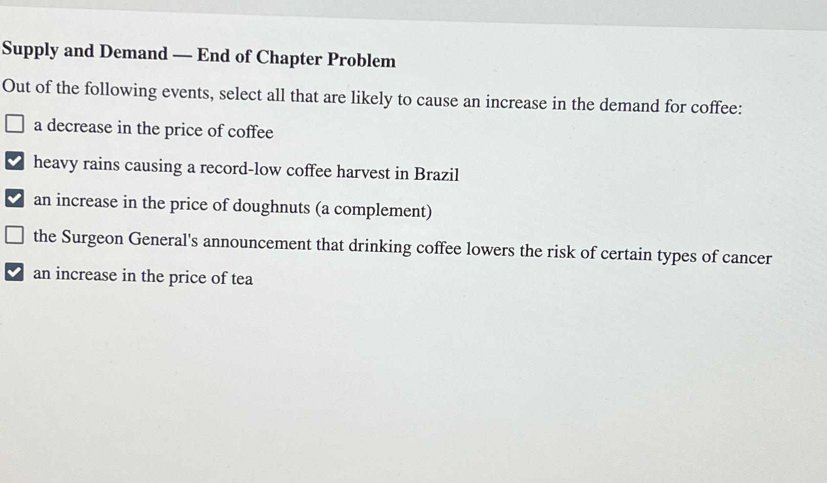 Solved Supply and Demand — ﻿End of Chapter ProblemOut of the | Chegg.com