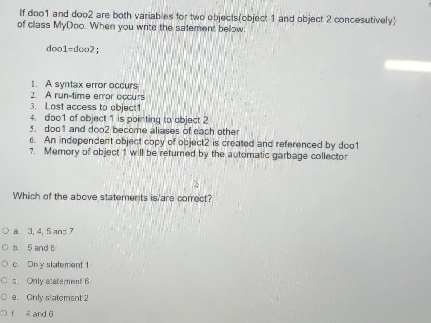 Solved If doo1 and doo2 are both variables for two | Chegg.com
