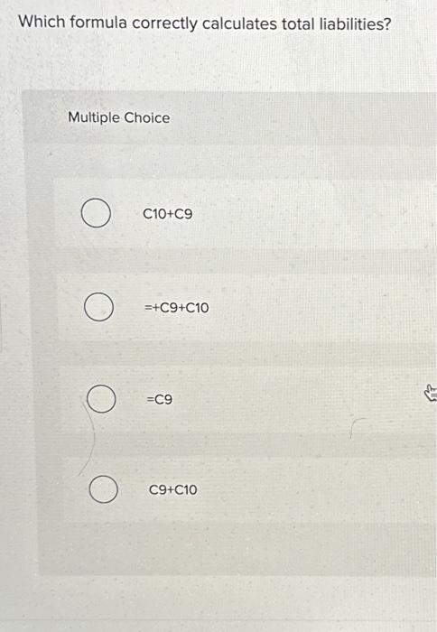Solved Applying Excel 1: Calculating total liabilities Which | Chegg.com