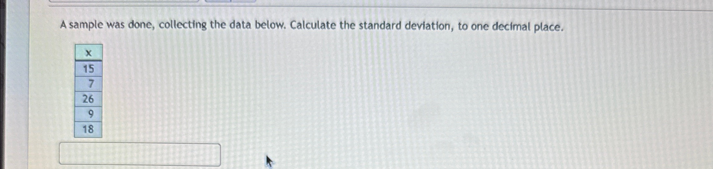 Solved A sample was done, collecting the data below. | Chegg.com