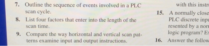 Solved 7. Outline the sequence of events involved in a PLC | Chegg.com
