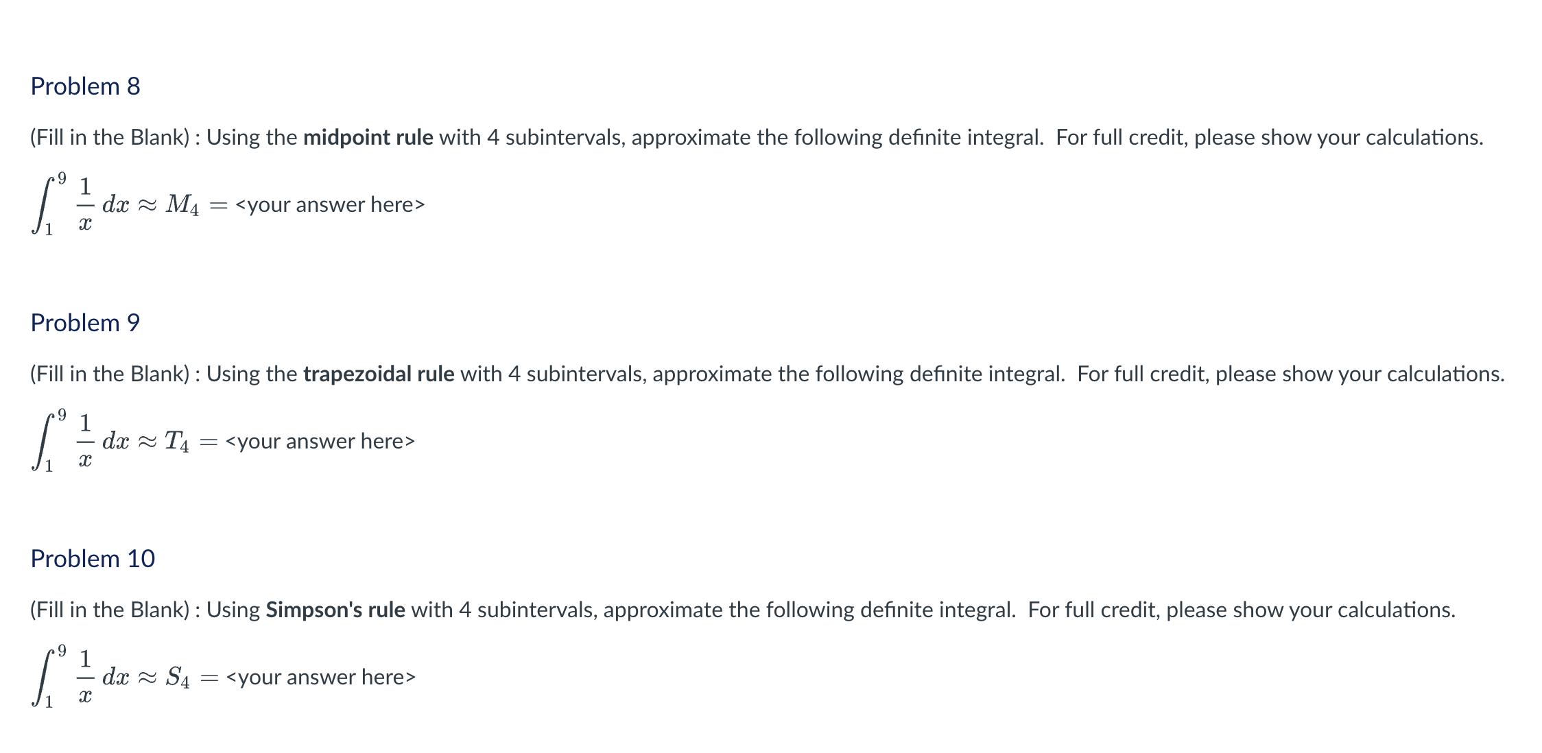 Solved Problem 8-10(Fill in the Blank) ﻿: Using the midpoint | Chegg.com
