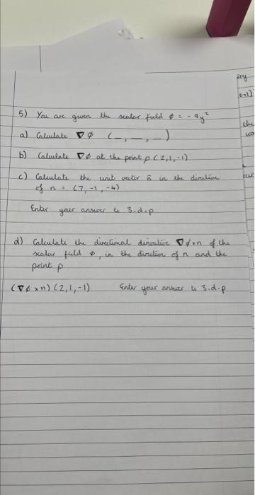 Solved 1) Use the rule of differntiation of the scaler | Chegg.com