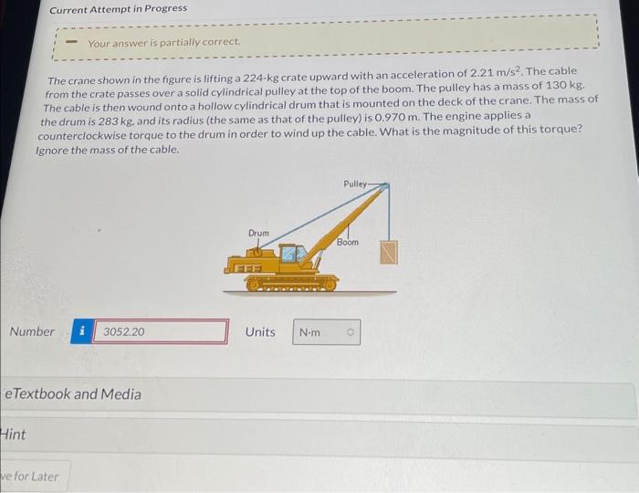 Solved The crane shown in the figure is lifting a 224−kg | Chegg.com