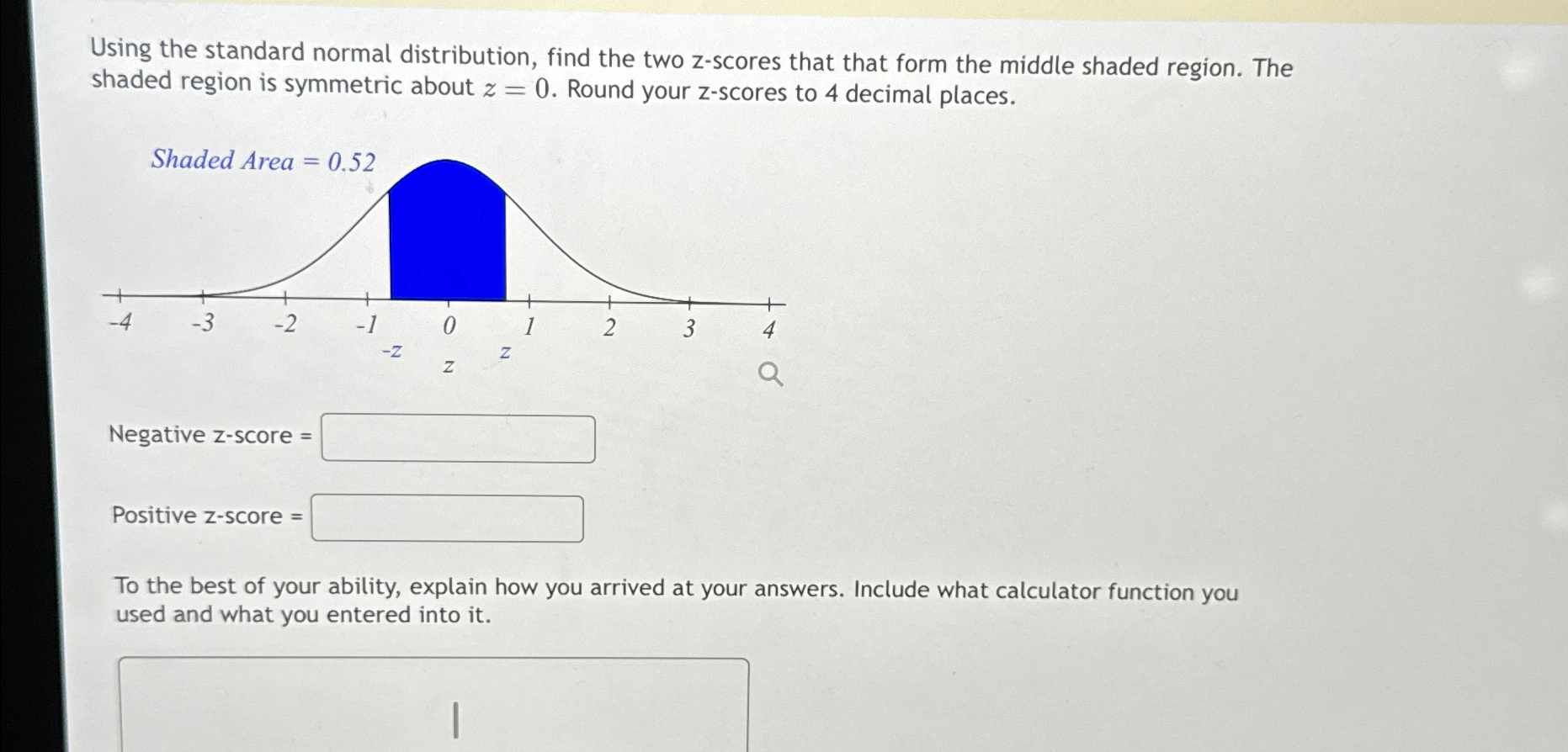 Solved Using the standard normal distribution, find the two | Chegg.com