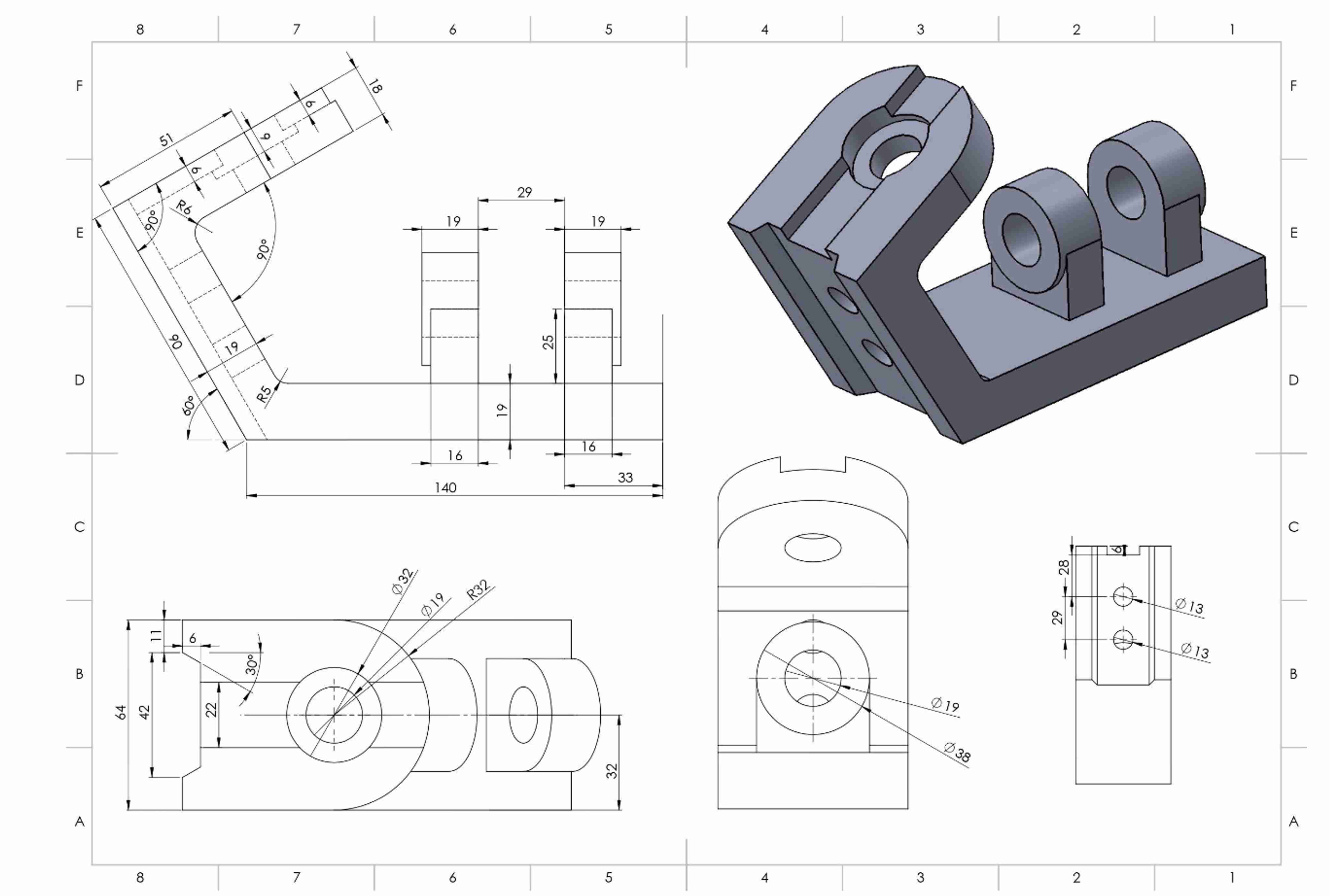 Solved How to make it on Solidworks. Please give solution | Chegg.com
