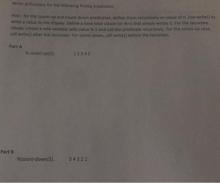 Solved Write Definitions For The Following Prolog 3489