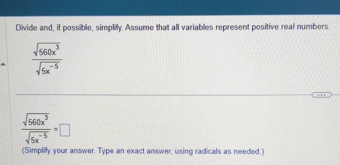 Solved Divide and, if possible, simplify. Assume that all | Chegg.com