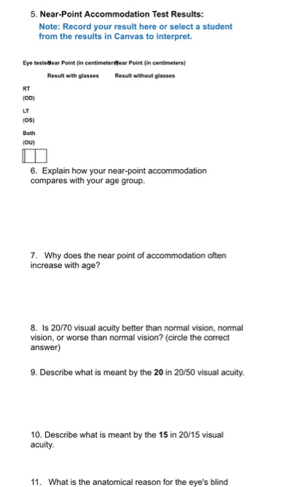 Solved LAB REPORT 9: VISION AND HEARING PHYSIOLOGY Name and | Chegg.com