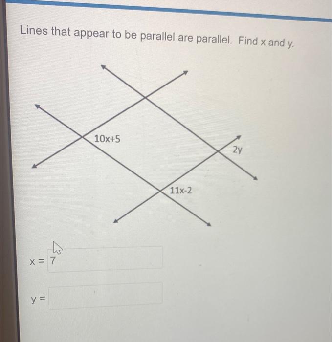 Solved Lines that appear to be parallel are parallel. Find x | Chegg.com