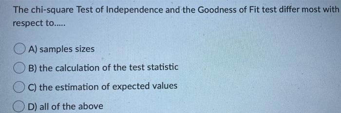 Solved The chi-square Test of Independence and the Goodness | Chegg.com