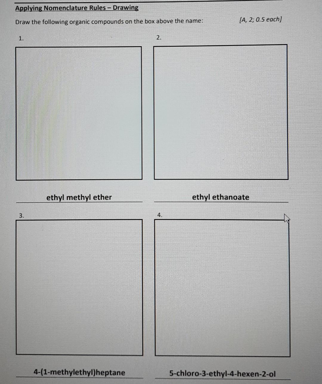 Solved Applying Nomenclature Rules - Drawing | Chegg.com