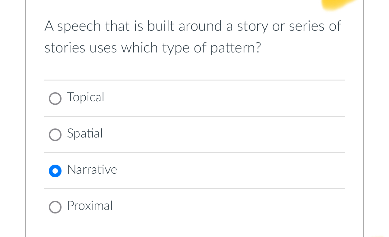 Solved A speech that is built around a story or series of | Chegg.com