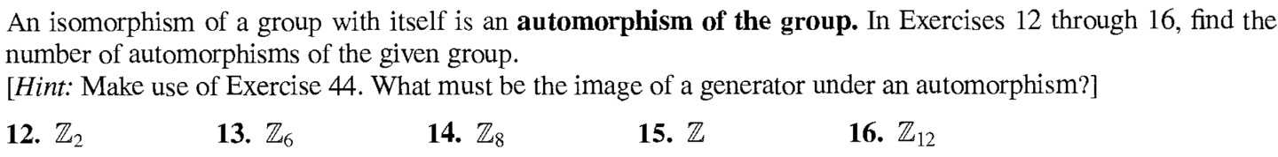 Solved An isomorphism of a group with itself is an | Chegg.com