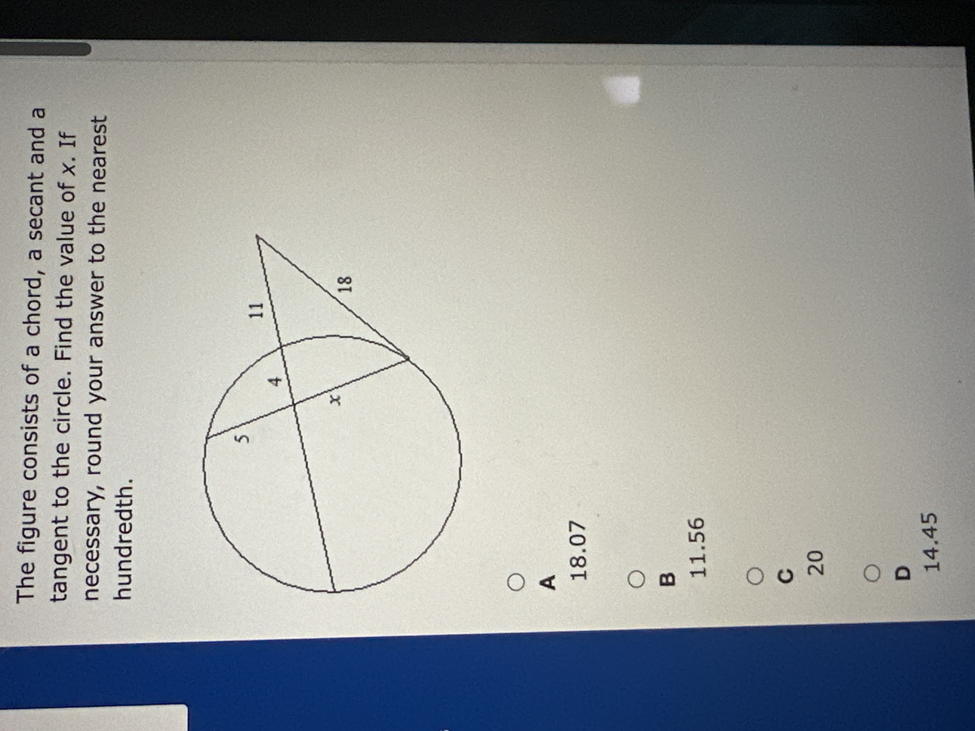 Solved The figure consists of a chord, a secant and atangent | Chegg.com