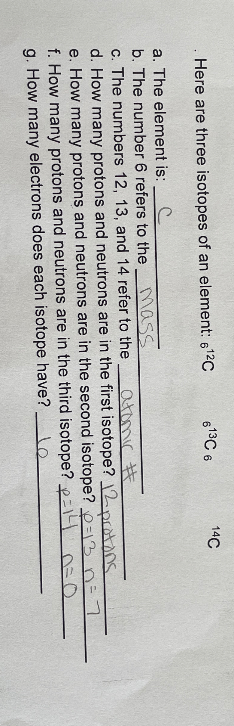 Solved Here are three isotopes of an element: | Chegg.com