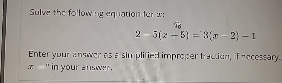 Solved Solve the following equation for x | Chegg.com