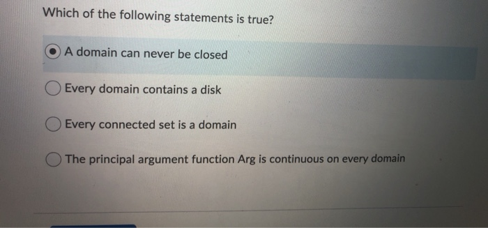Solved Which of the following statements is true? A domain | Chegg.com
