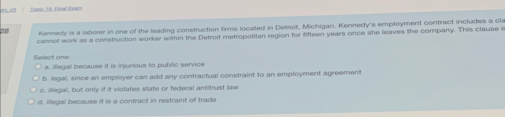 Solved Kennedy is a laborer in one of the leading | Chegg.com