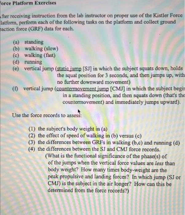 Solved rce Platform Exercises ter receiving instruction from | Chegg.com