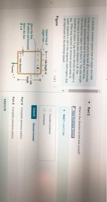 Solved Part A vertically oriented square loop of copper wire | Chegg.com