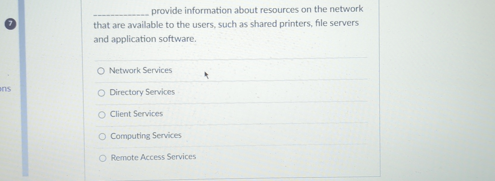 Solved provide information about resources on the network | Chegg.com
