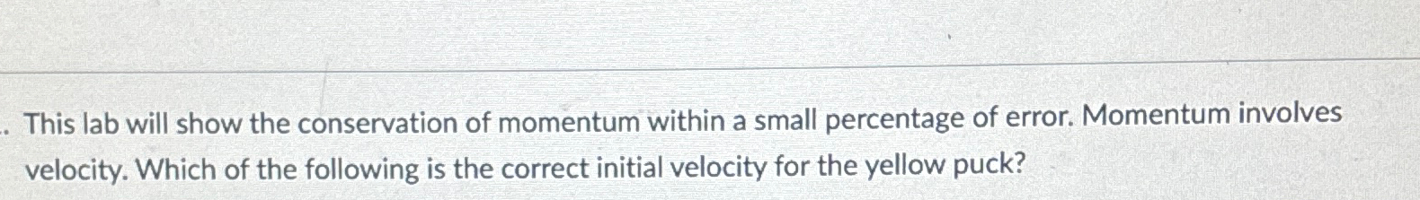 Solved This lab will show the conservation of momentum | Chegg.com