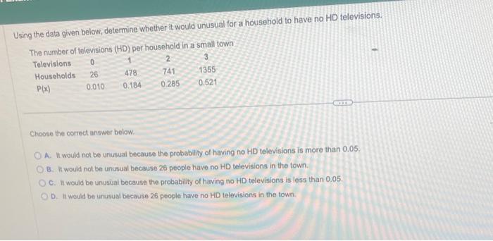 Solved Using the data given below, determine whether it | Chegg.com