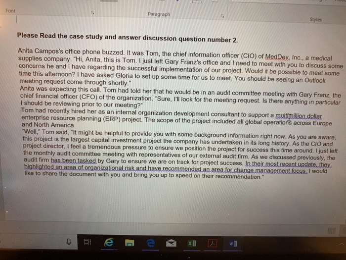 Solved Font Paragraph Styles Please Read the case study and | Chegg.com