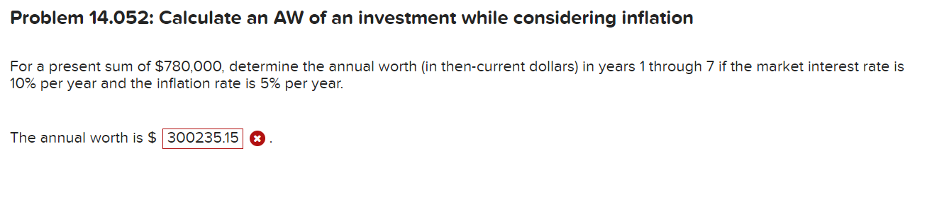 Solved For a present sum of $780,000, ﻿determine the annual | Chegg.com