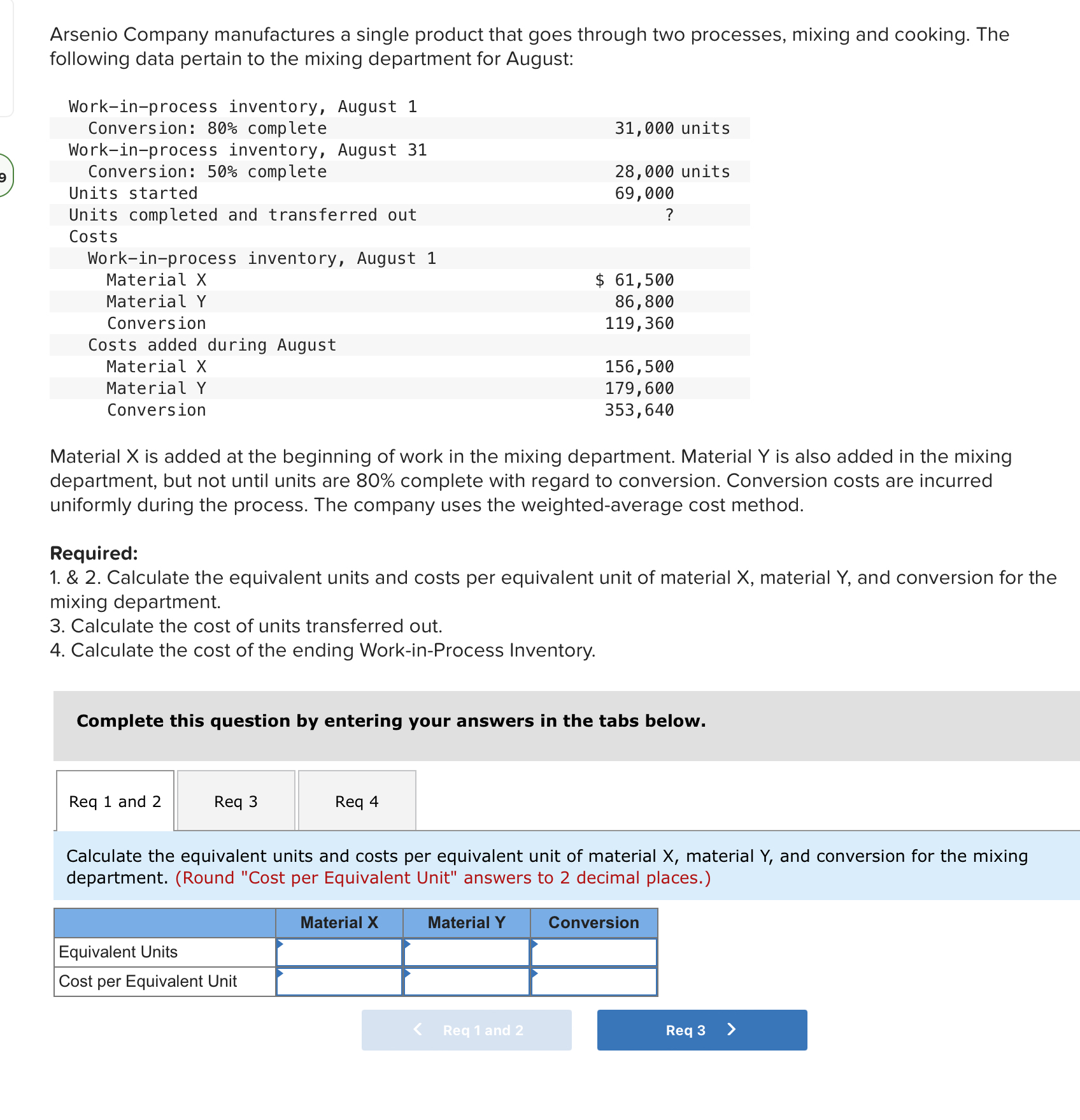 Solved Arsenio Company manufactures a single product that | Chegg.com