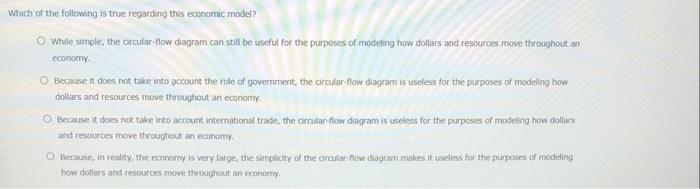 Solved The following diagram presents a circular flow model | Chegg.com