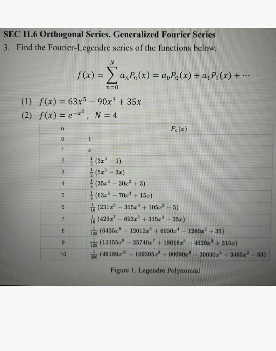 Solved Sec 11 6 Orthogonal Series Generalized Fourier
