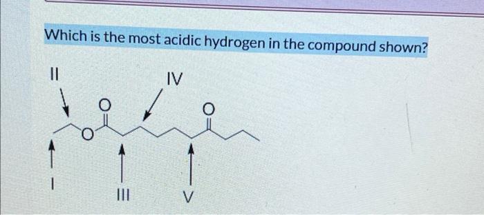 Solved Which is the most acidic hydrogen in the compound | Chegg.com