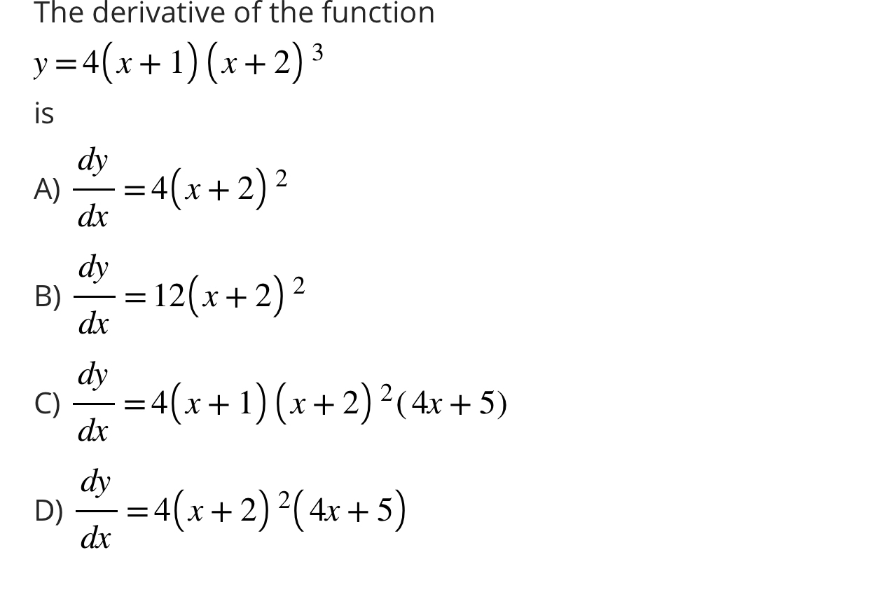 Solved The derivative of the | Chegg.com