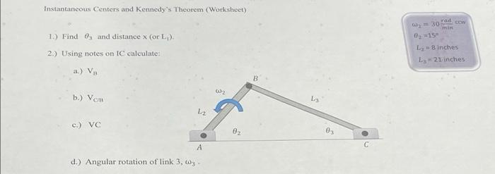 Solved Instantaneous Centers and Kennedy's Theorem | Chegg.com