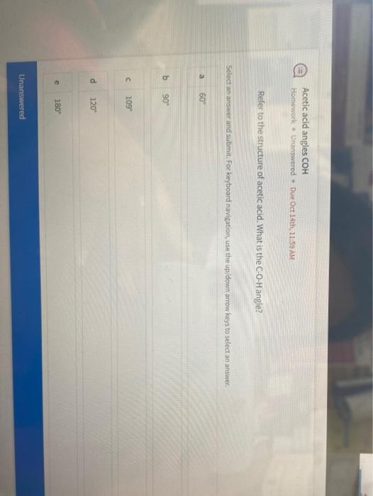 Solved Acetone angles HCH Homework – Unanswered. Due Oct | Chegg.com
